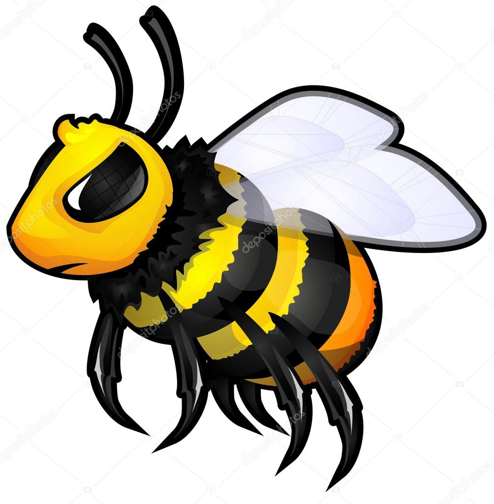 Angry Bumble Bee Vector