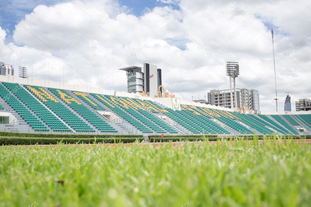 National Stadium with grass field Stock Photo by ©coffeekai 100623048