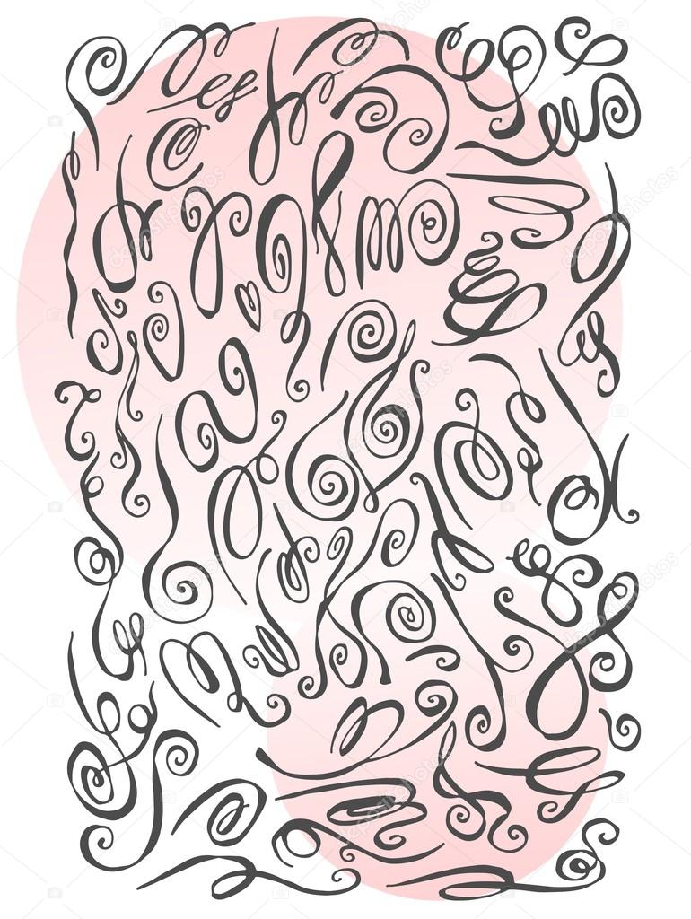 Set of decorative,hand draw vector calligraphic design elements, can be ...