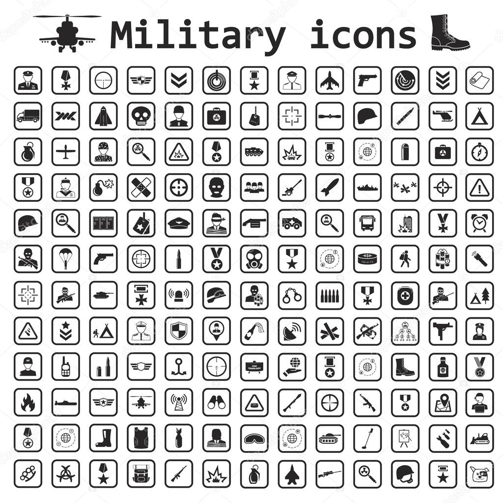 Military icon set icon — Stock Vector © HedgehogVector #101565650