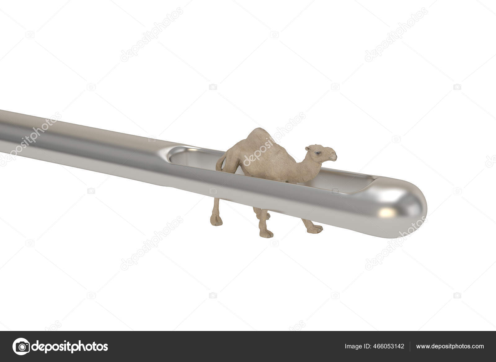 Camel Eye Needle Rendering Illustration — Stock Photo © holmessu #466053142
