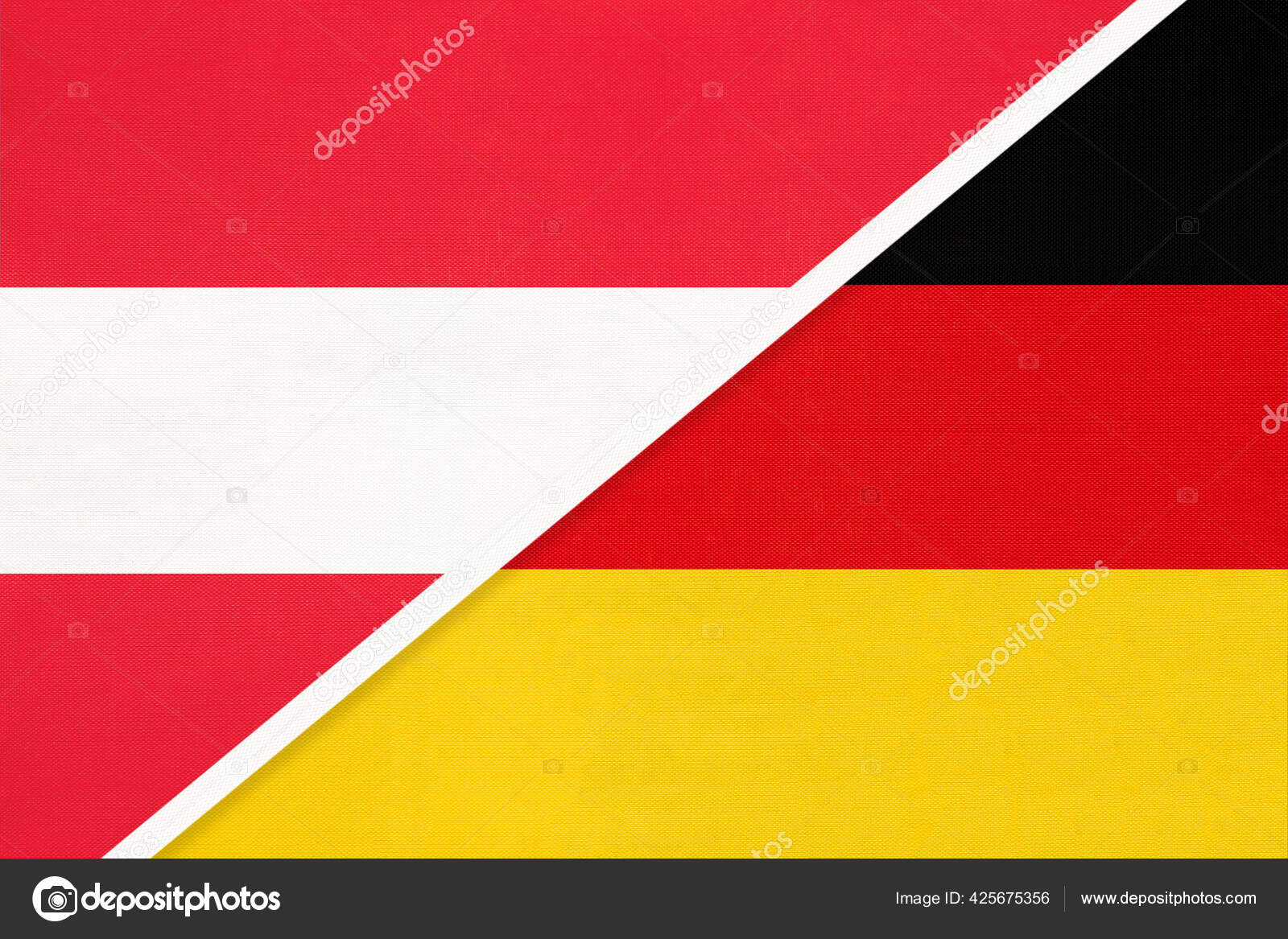 Austria Germany National Flags Textile Relationship Partnership Match ...