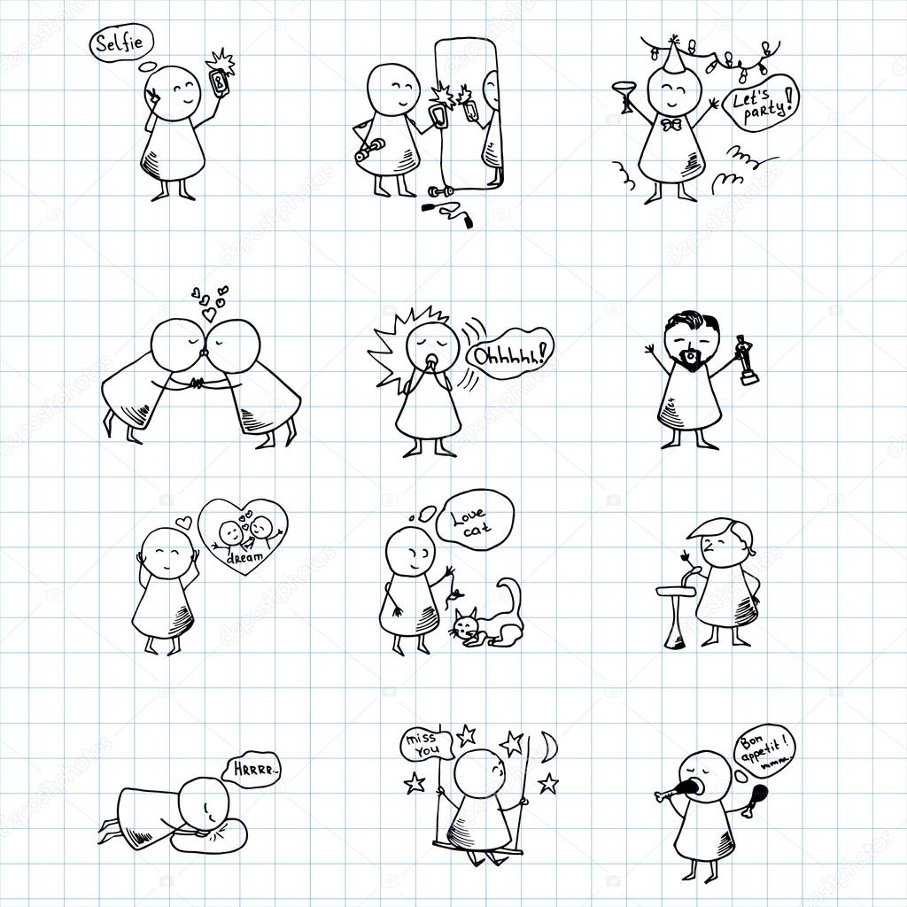 Funny Stick Figure Drawings On Paper