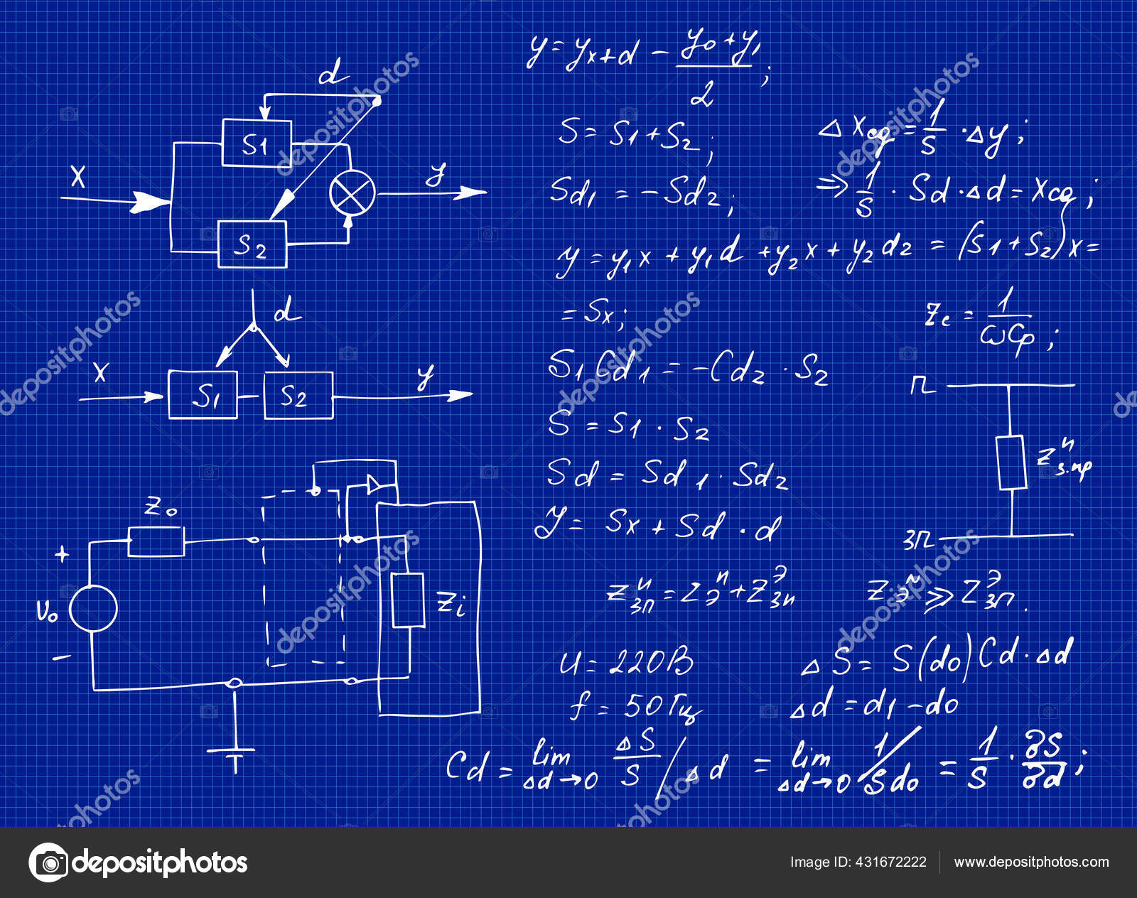 Physics Electronic Engineering Mathematics Equation Scheme Calculations ...