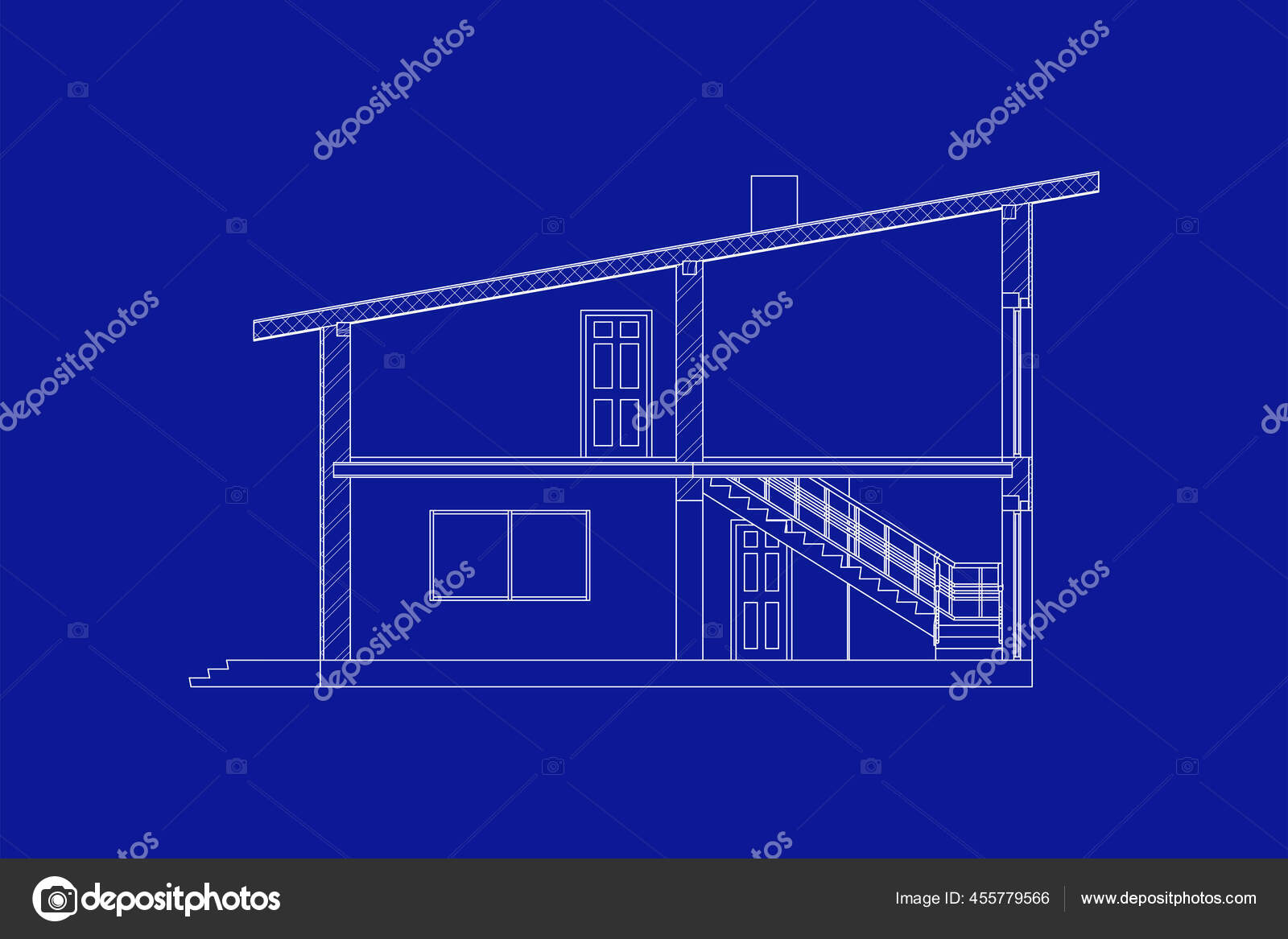 Modern Architectural Background Cross Section House Vector Illustration ...
