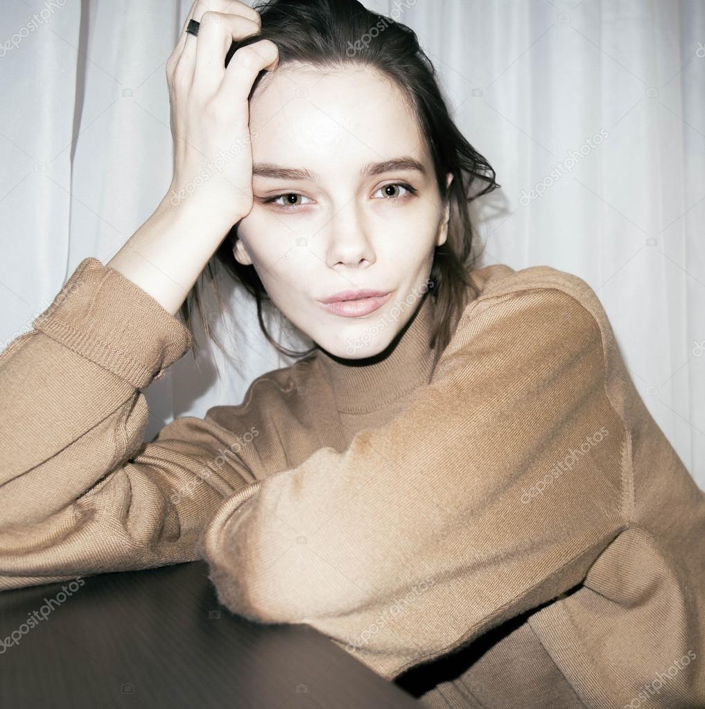 Self-portrait Girl model with blond hair — Stock Photo © kitty_karulia ...