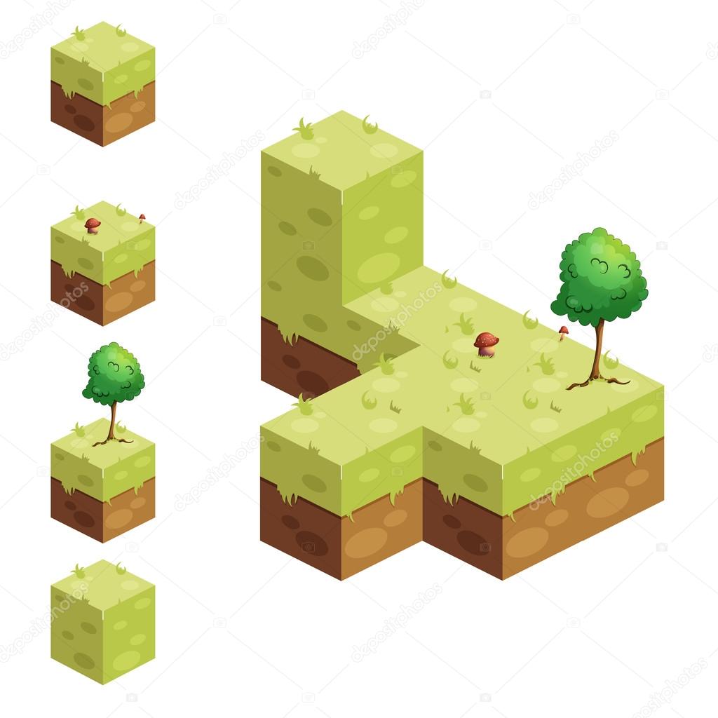 Set of isometric tiles for game Stock Vector Image by ©Asghik #100433808