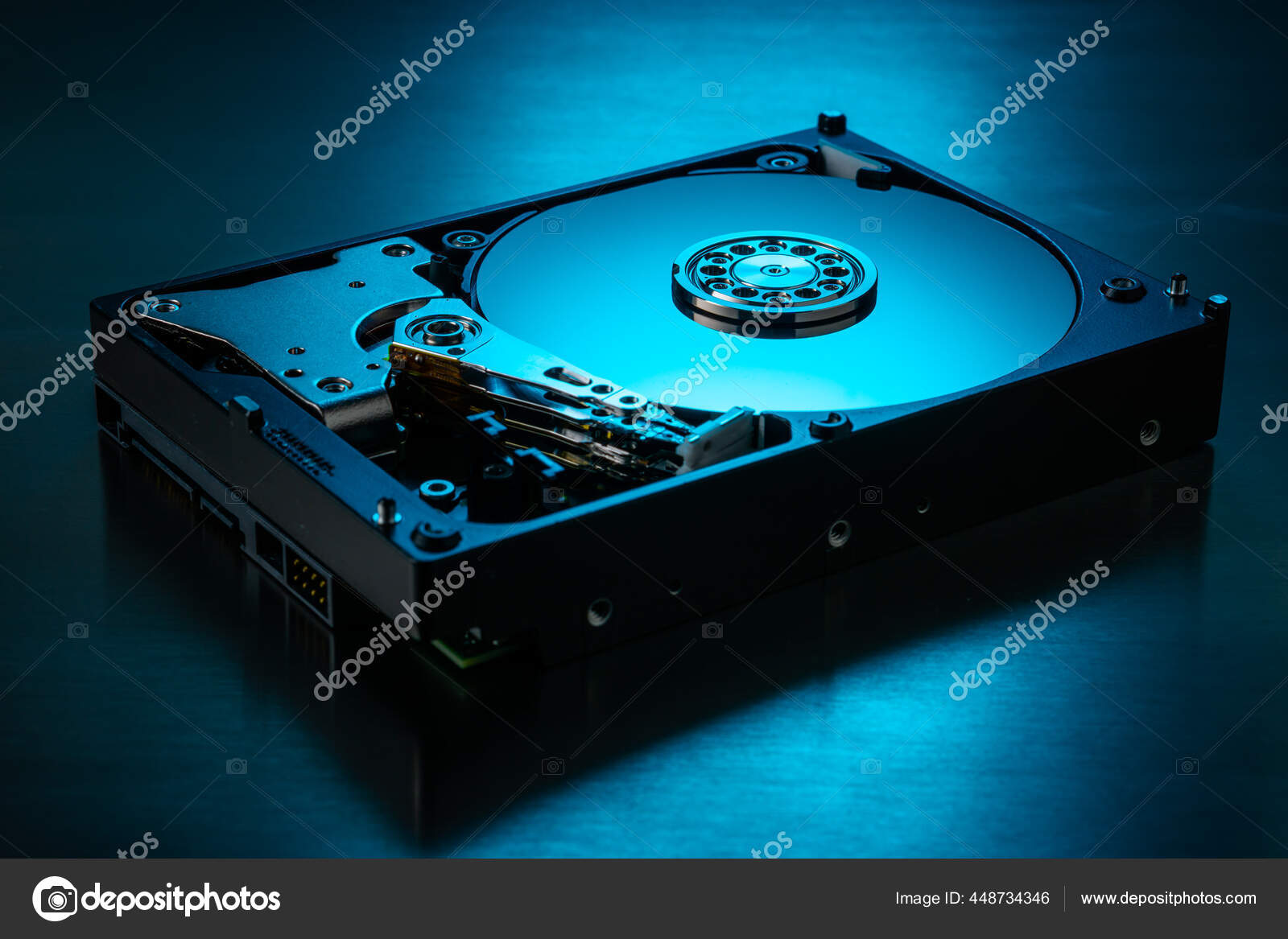 Hard Disk Drive Metal Brushed Background — Stock Photo © Neony #448734346