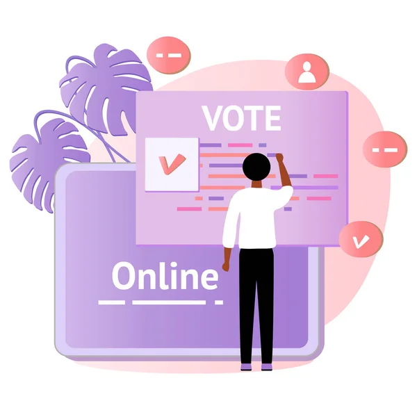 Vector Illustration People Vote Online Candidate Laptop Election ...