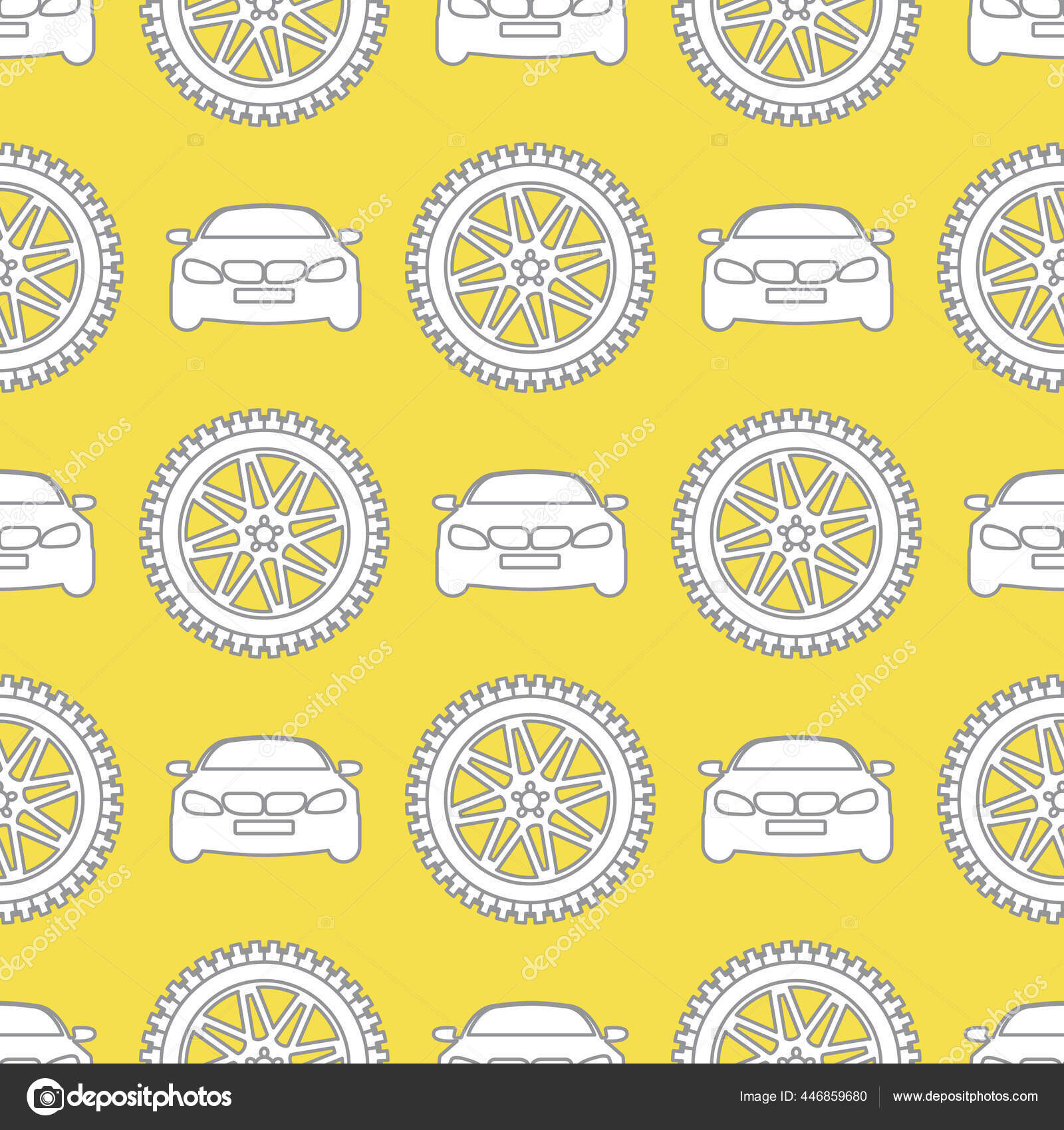 Seamless Pattern Cars Wheels Automotive Background Transport Backdrop ...