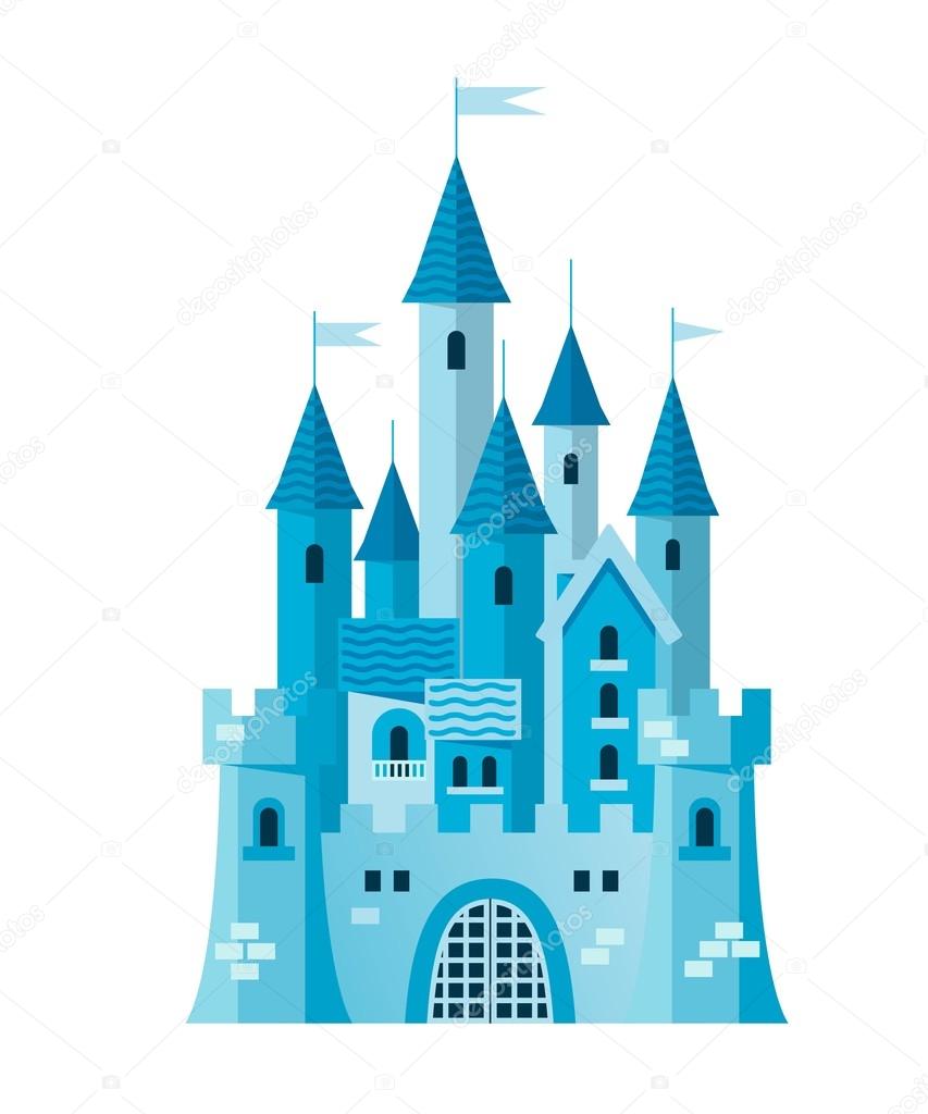 Ilustración de un lindo vector de castillo azul Vector de stock ...