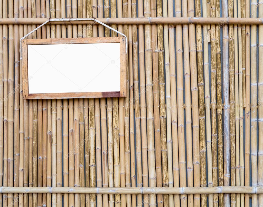 Blank sign on bamboo background Stock Photo by ©Poravute_Siriphiroon ...