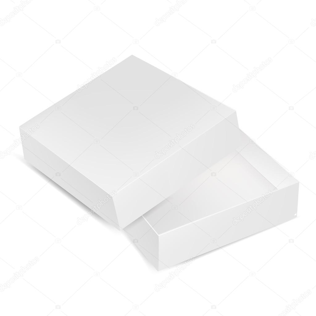 Top view of open white gray square packaging box Stock Vector Image by ...