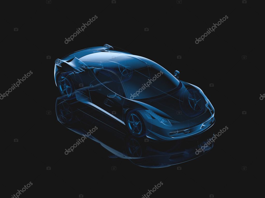 3d rendering of an Italian car. X-ray concept futuristic luxury — Stock ...