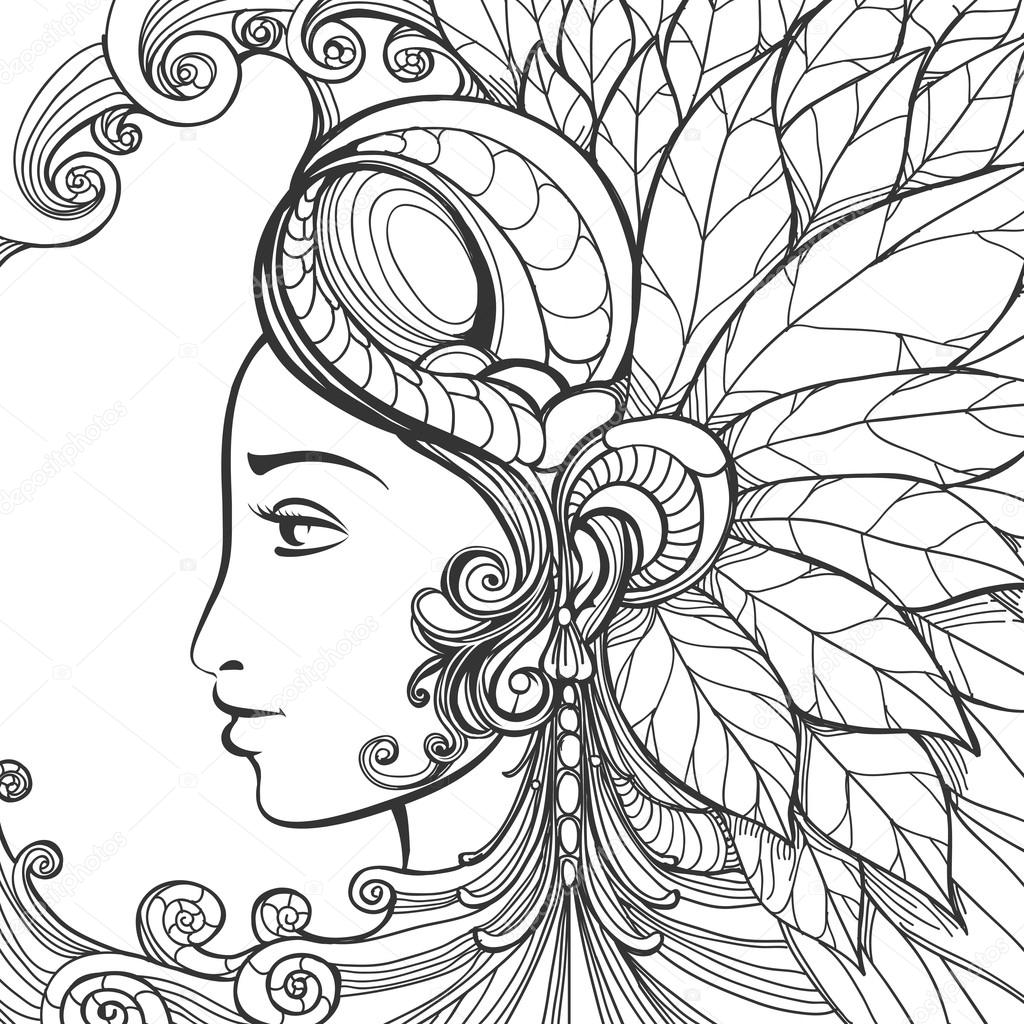 Zentangle woman | Zentangle woman face — Stock Vector © vectortatu ...