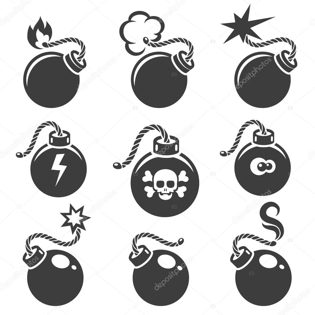 Bomb signs or bomb symbols Stock Vector Image by ©vectortatu #104416722
