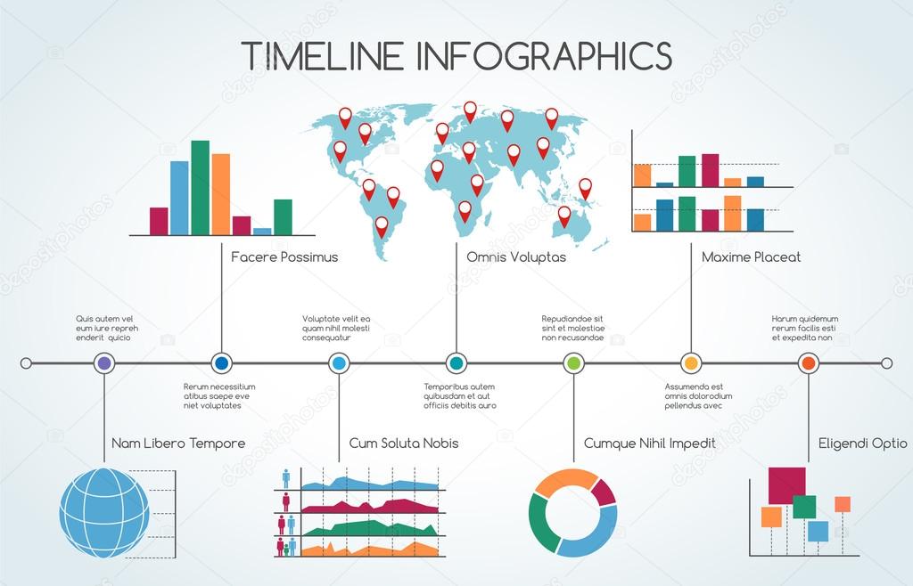 Timeline Infographic with line charts Stock Vector Image by ©vectortatu ...