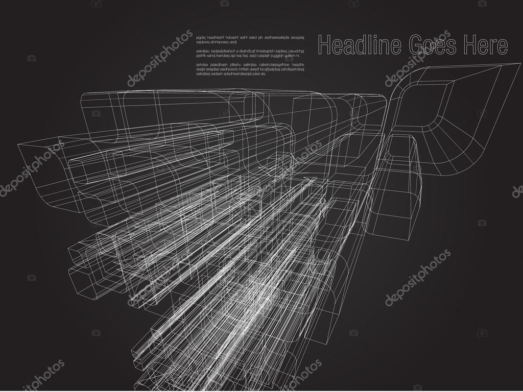 3D Architect wireframe Stock Vector by ©b14ckminus 101467582