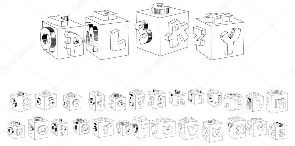 3D Fun and Cute cube font Stock Vector Image by ©b14ckminus #107995210