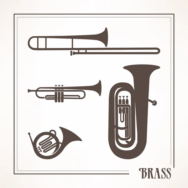 Music instruments vector set. Musical instrument silhouette on white ... Music instruments vector set. Musical instrument silhouette on white ...