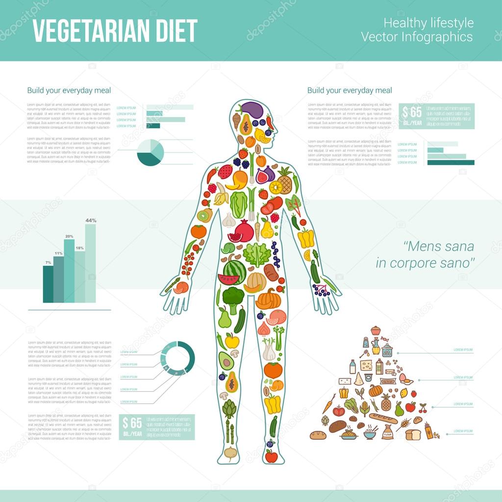 Vegetarian eating infographics — Stock Vector © elenabs #103551192