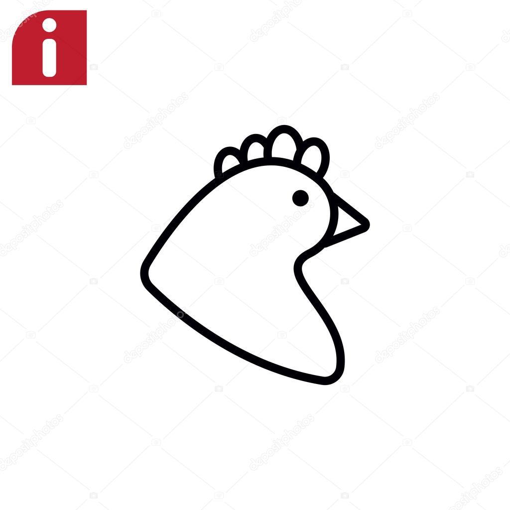 Chicken head icon Stock Vector by ©Mr.Webicon 102013462