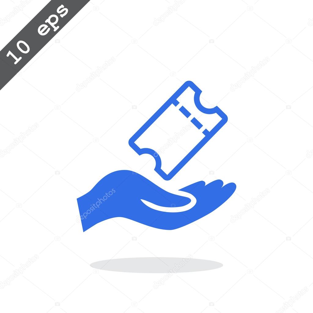 Tangan menerima sebuah simbol tiket untuk diunduh Vektor Stok oleh ©Mr ...