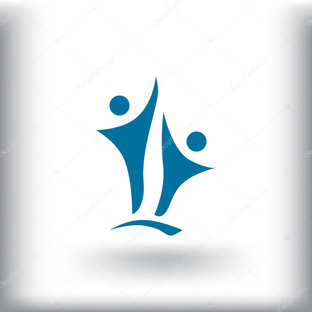 Two people silhouettes reaching up logo Stock Vector by ©Mr.Webicon ...