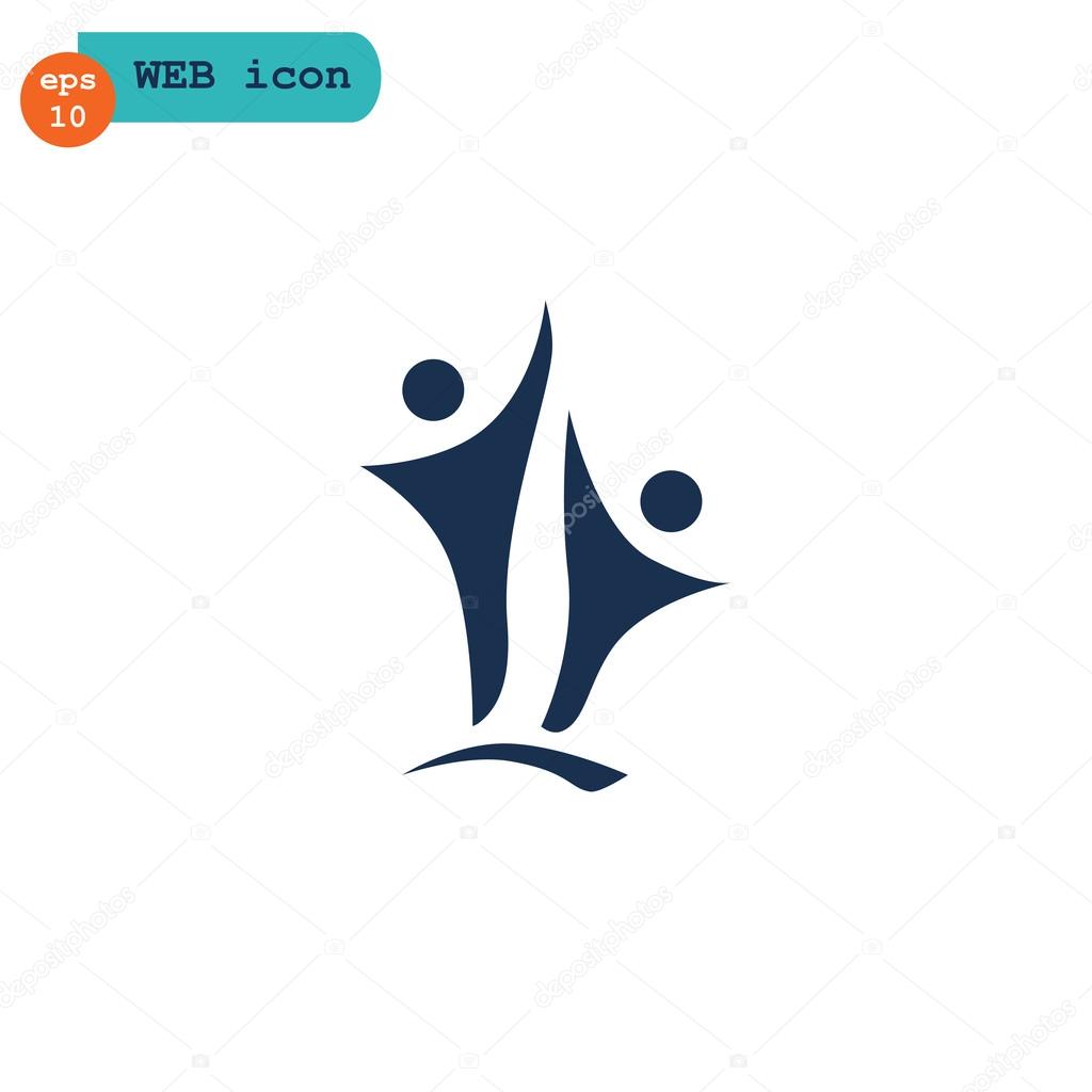 Two people silhouettes reaching up logo Stock Vector by ©Mr.Webicon ...