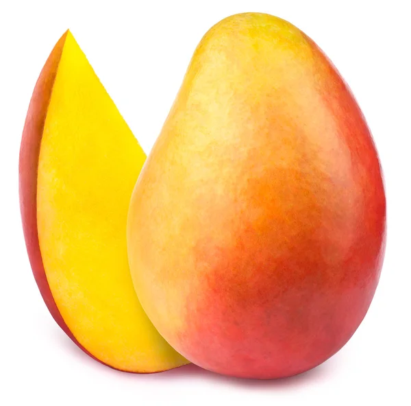 Two mangoes with slices isolated Stock Photo by ©vmenshov 114803876