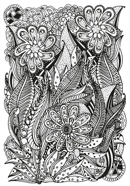 Pattern for coloring book. Ethnic, floral, retro, doodle, tribal design ...