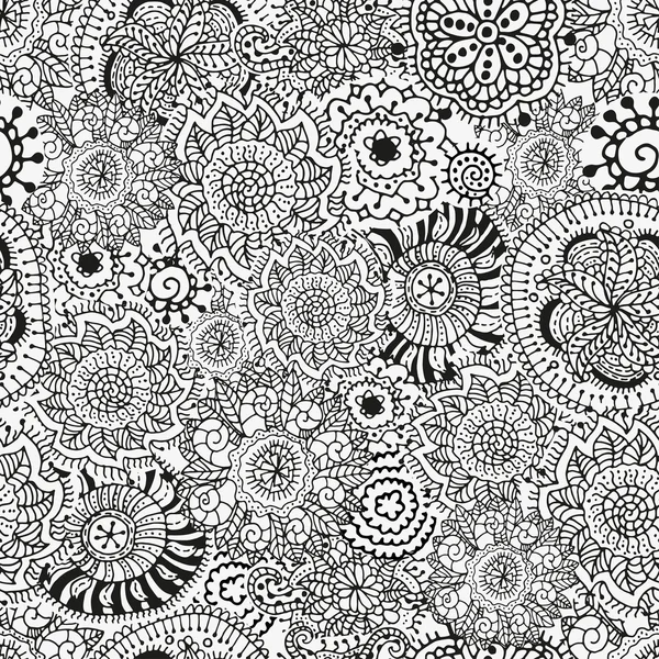 Pattern for coloring book. Ethnic, floral, retro, doodle, tribal design ...