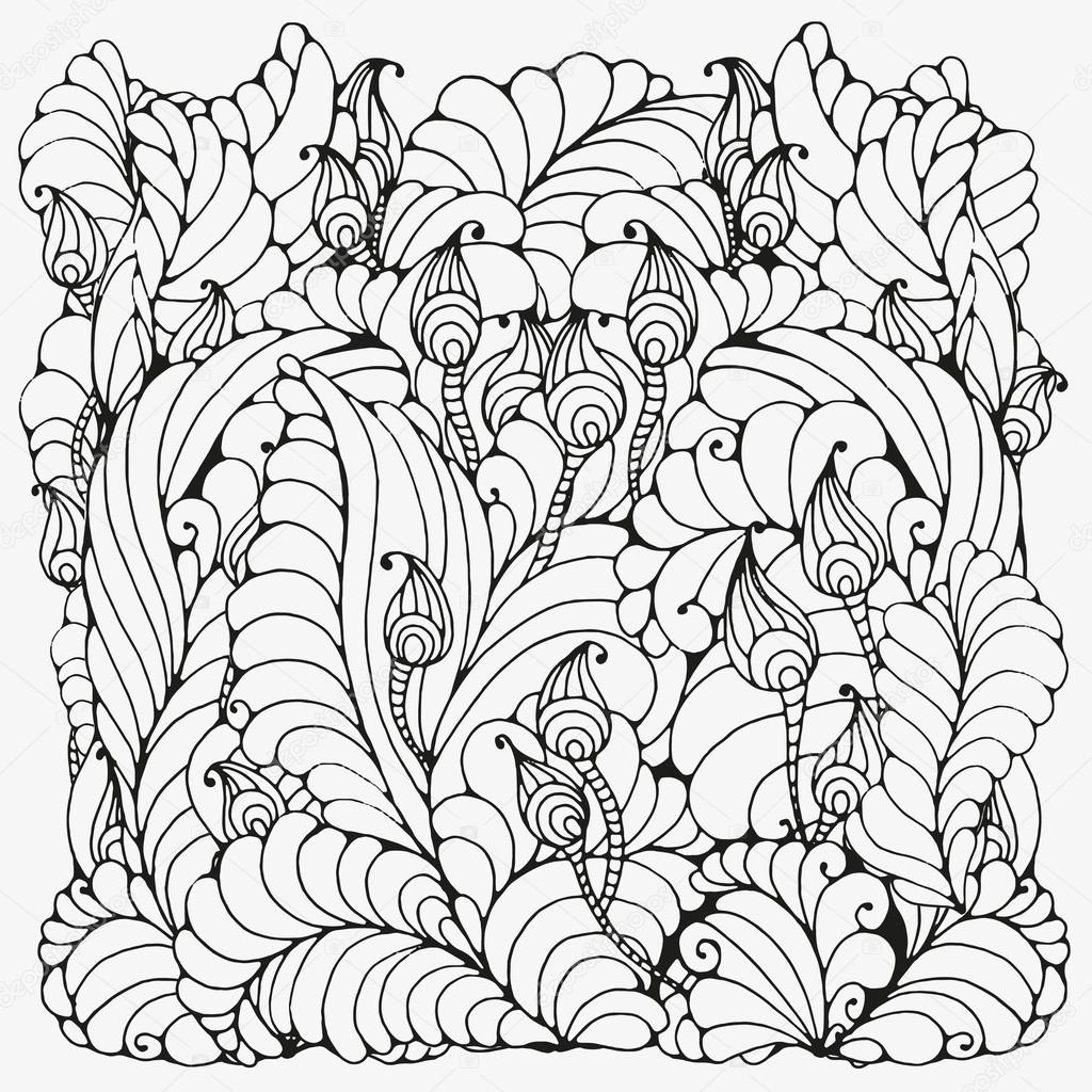 Pattern for coloring book. Ethnic, floral, retro, doodle, tribal design ...