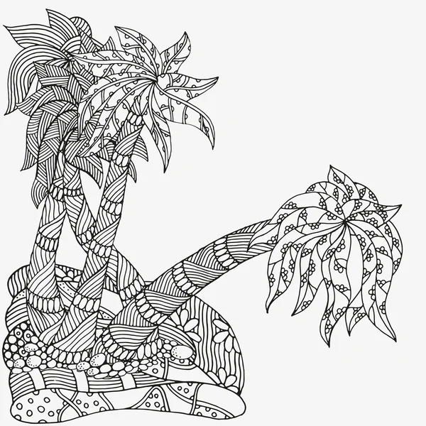 Zentangle fir-tree pine branch seamless pattern, frame for Chris ...