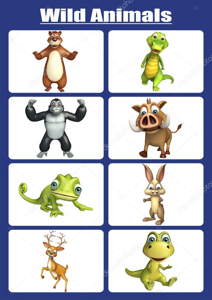 Wild animal chart Stock Illustration by ©visible3dscience #102404230