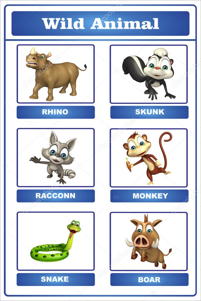 Wild animal chart Stock Illustration by ©visible3dscience #102404248