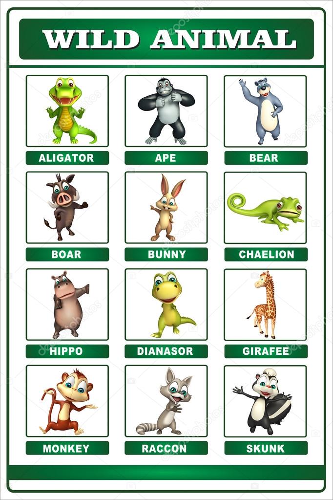 Wild animal chart — Stock Photo © visible3dscience #102407394