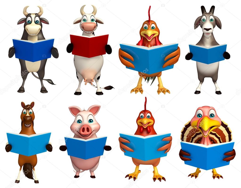 Farm Animals Reading Books