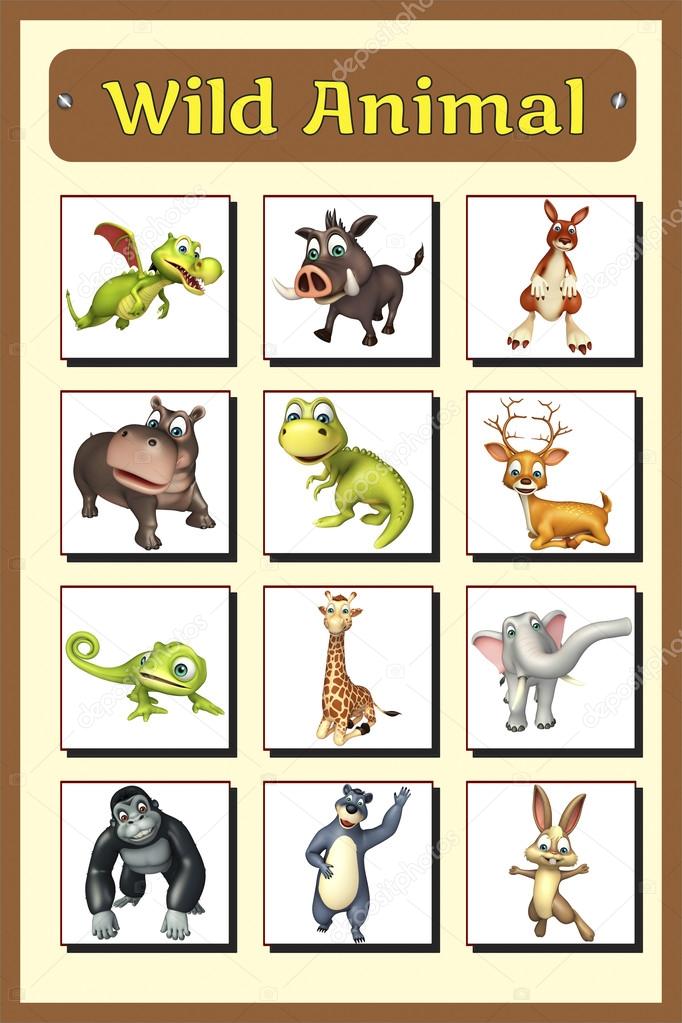 Wild animal chart Stock Illustration by ©visible3dscience #102409832