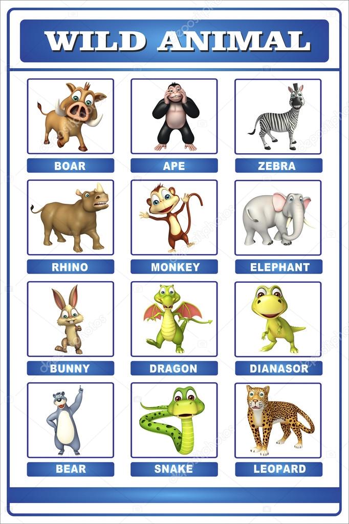 Wild animal chart — Stock Photo © visible3dscience #102410160