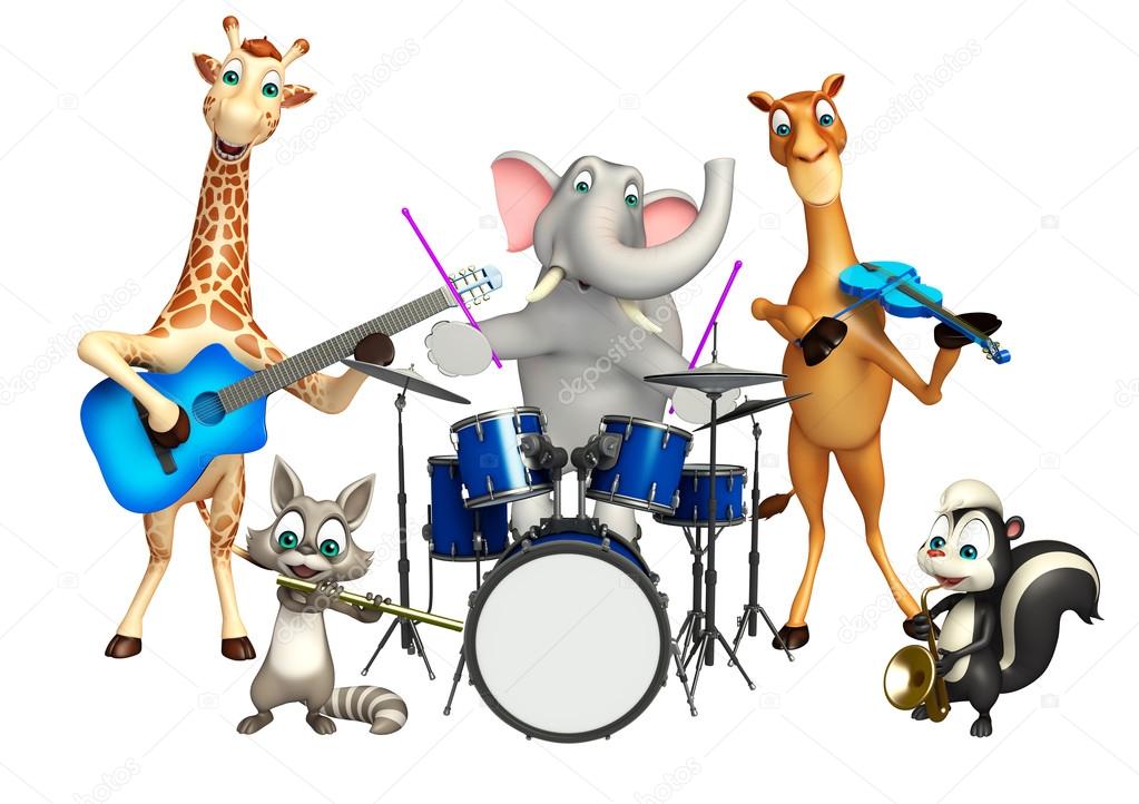 Animals Playing Instruments Clip Art