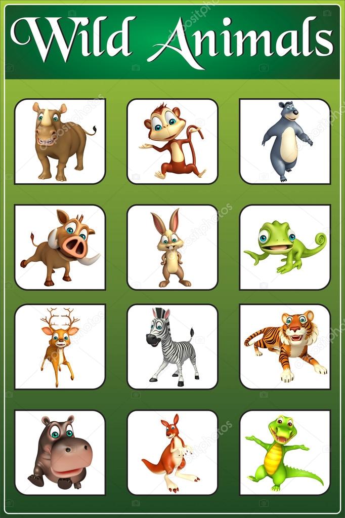 Wild animal chart Stock Illustration by ©visible3dscience #102526036