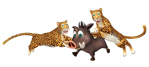 Look at camera Leopard cartoon character Stock Photo by ...