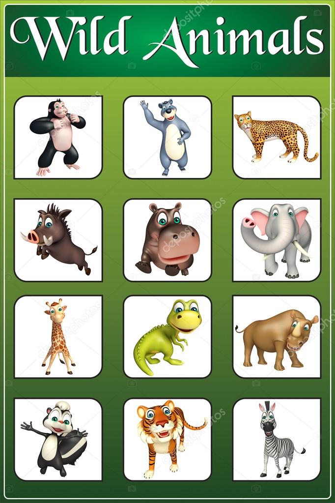 Wild animal chart Stock Illustration by ©visible3dscience #102530348