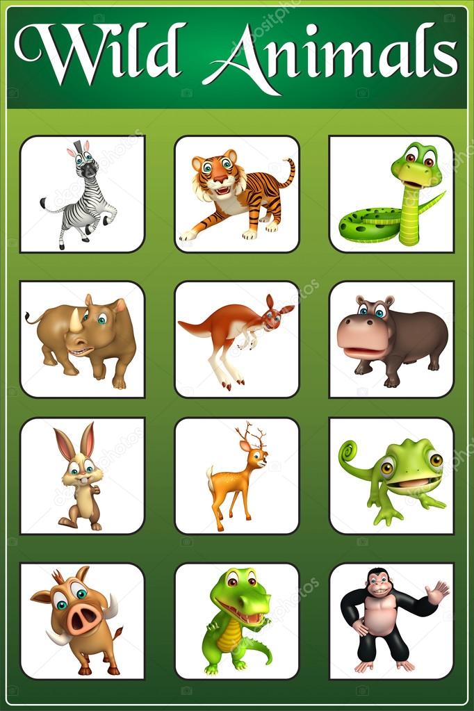 Wild animal chart Stock Illustration by ©visible3dscience #102530770