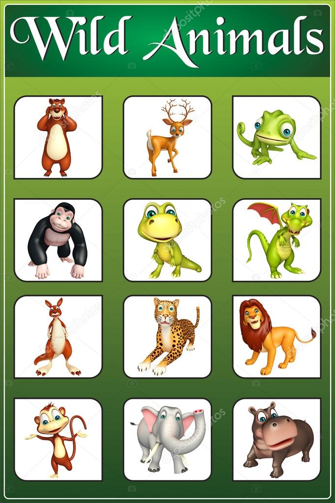 Wild animal chart Stock Illustration by ©visible3dscience #102531024