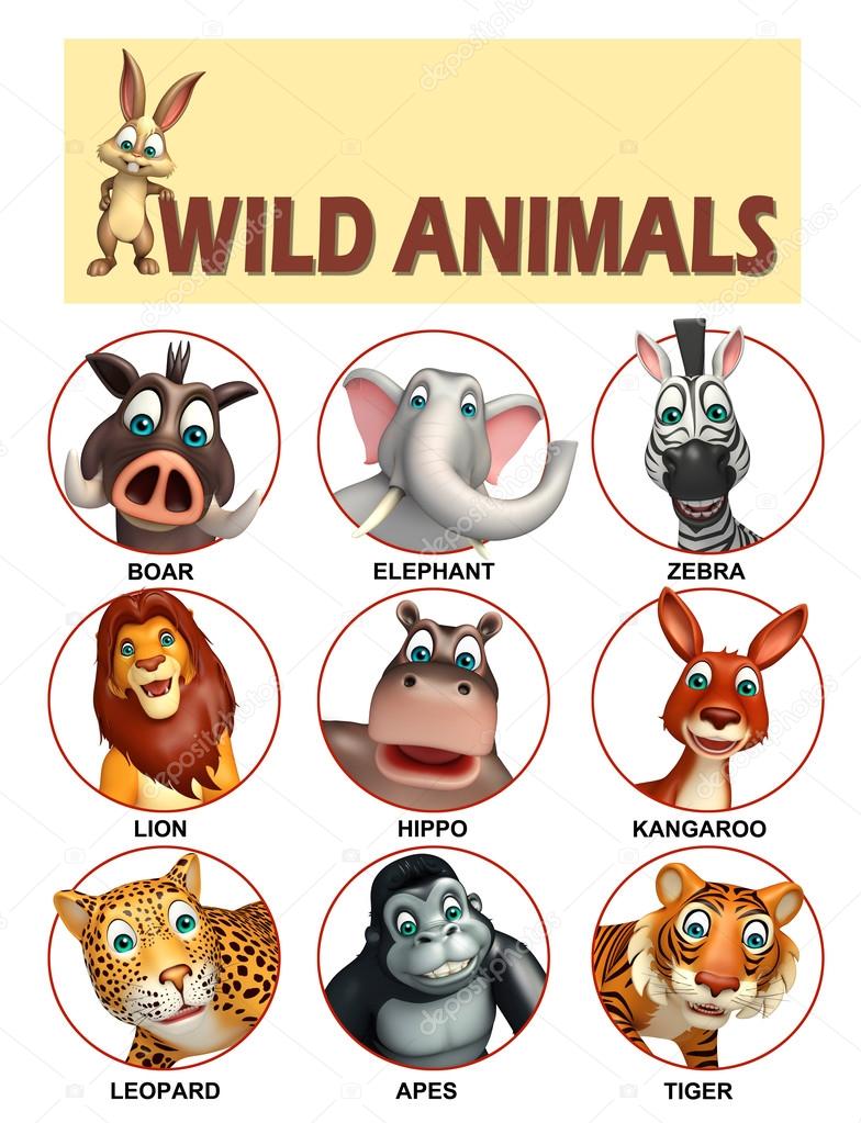 Wild animal chart Stock Illustration by ©visible3dscience #102532070