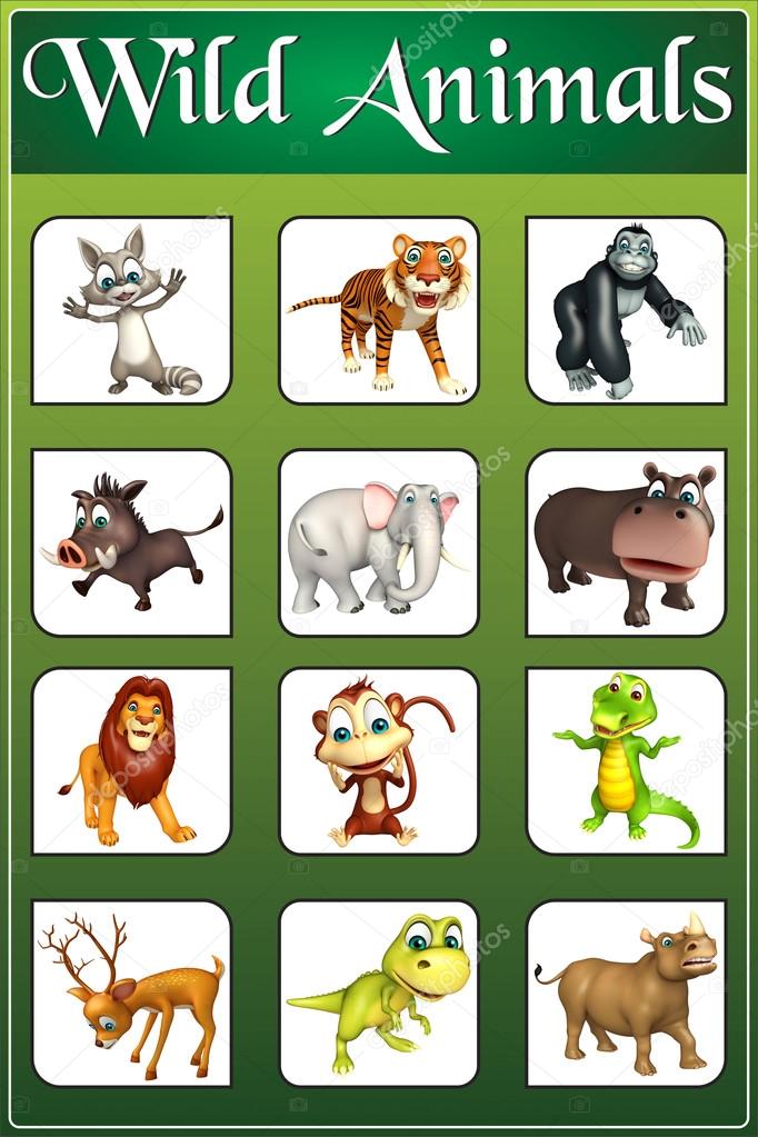 Wild animal chart Stock Illustration by ©visible3dscience #102532148