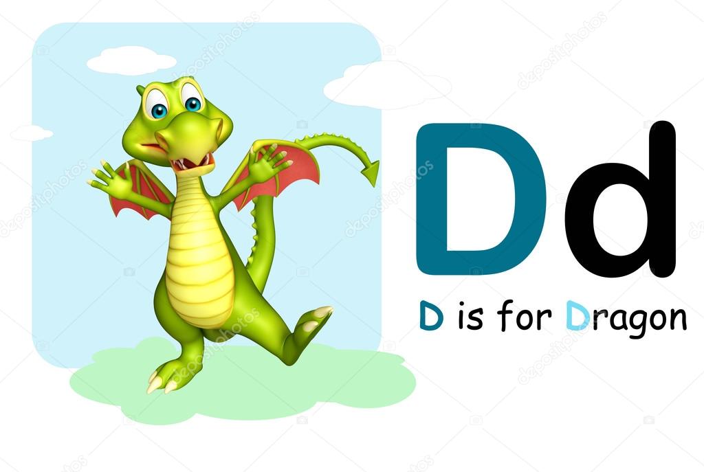 Dragón animal salvaje con alfabeto Ilustración de archivo de ...