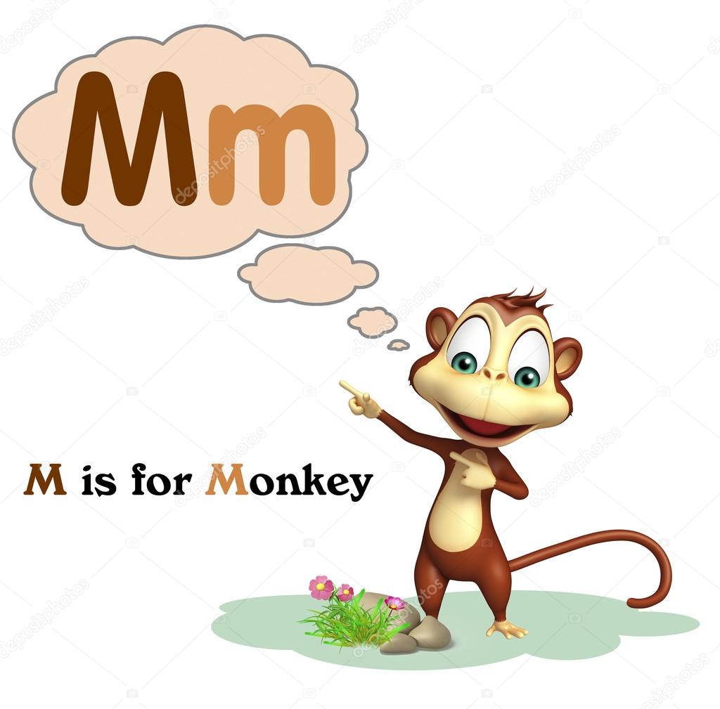 Monkey with alphabet Stock Illustration by ©visible3dscience #102533016